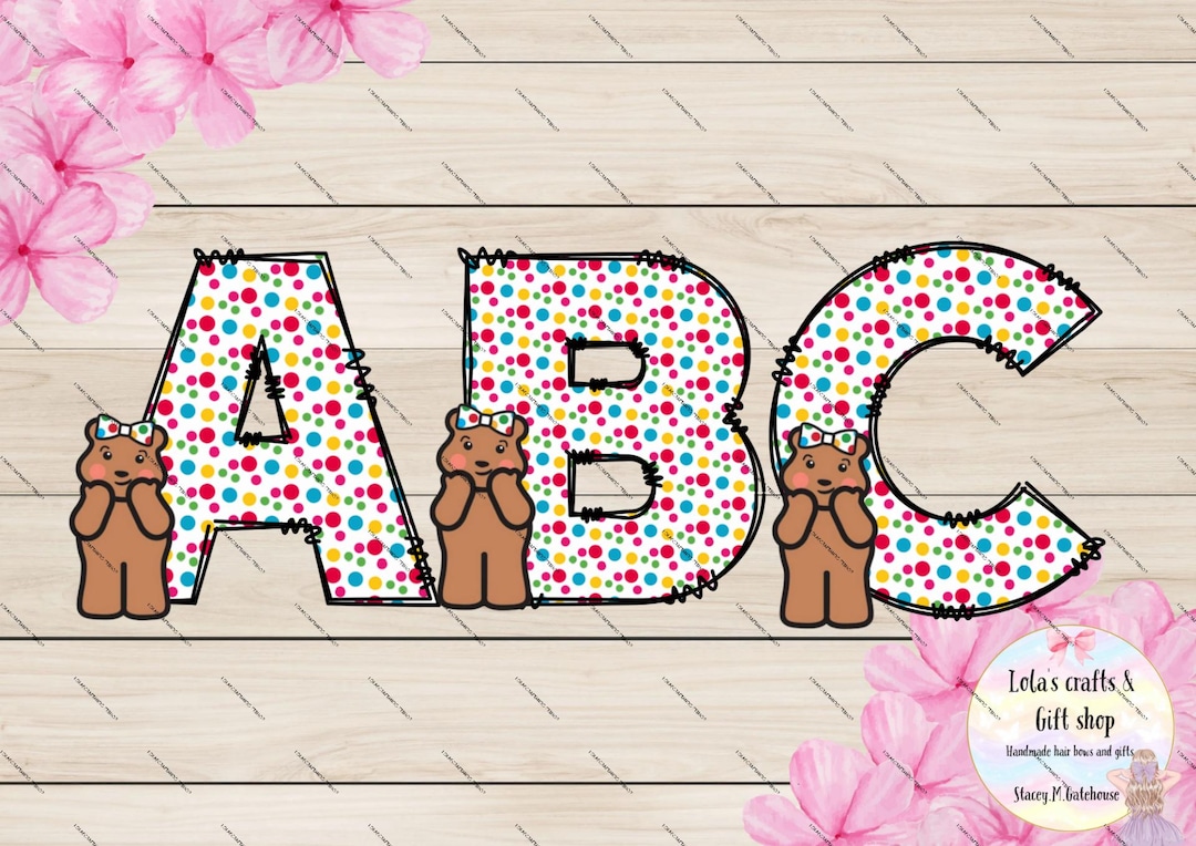 Spotty Bear, Blush Bear ABC Doodle Letter Alphabet Clip Art ...