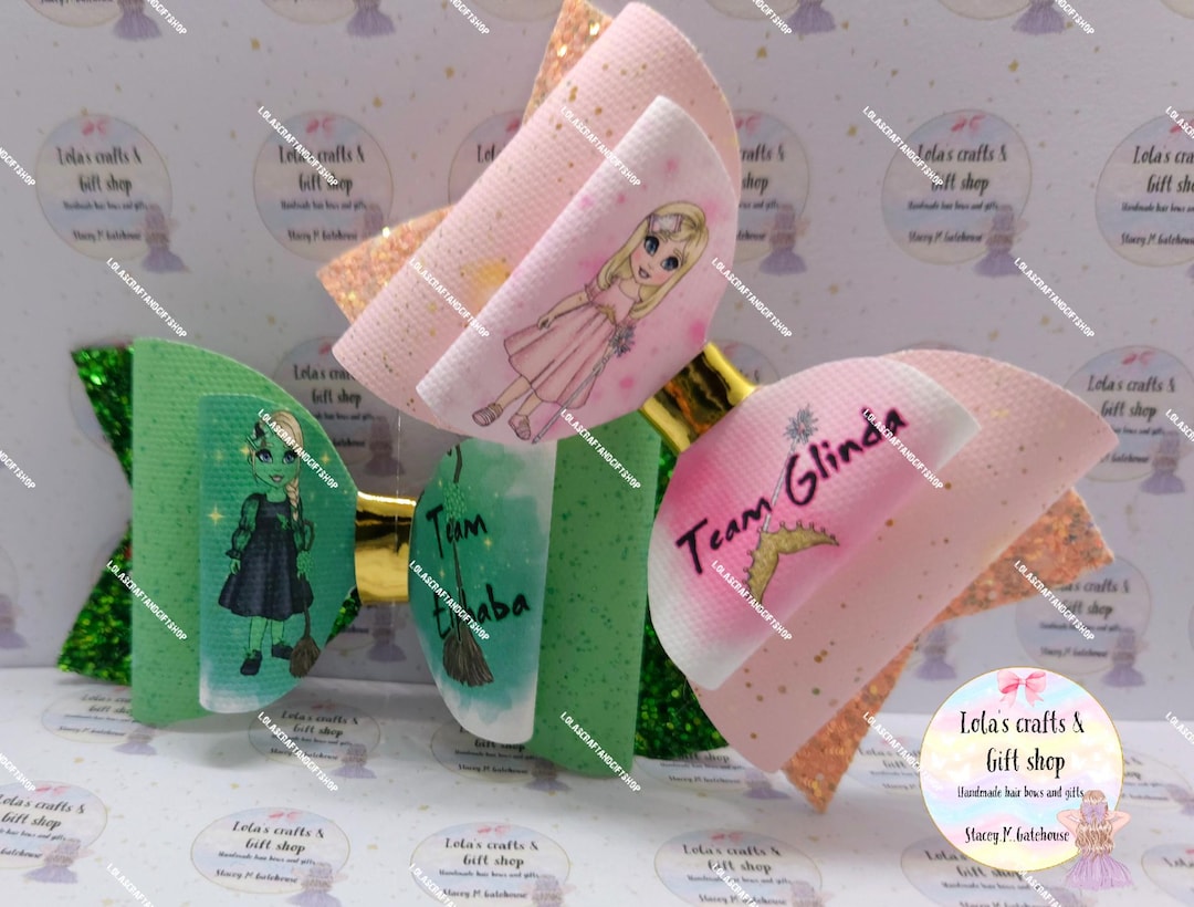 Wicked Inspired Hair Bow: Glinda Vs Elphaba - Etsy UK