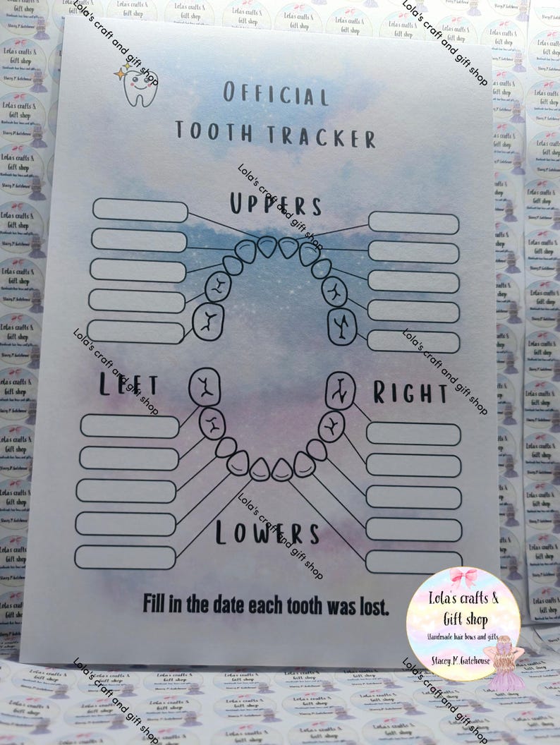 Tooth Loss Tracker Chart | Tooth Keepsake | Toothfairy Gifts - Etsy UK