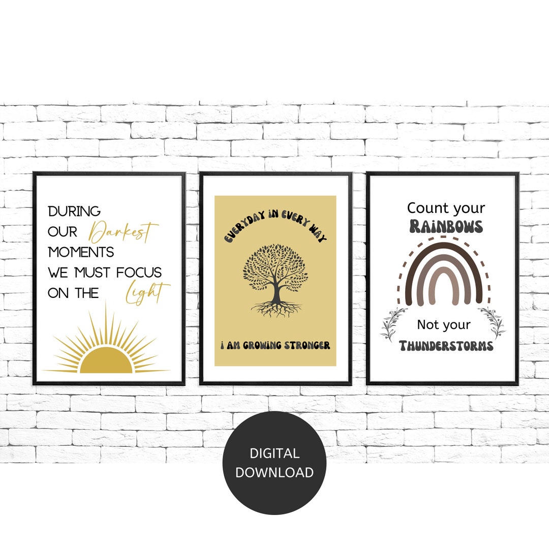 Inspirational Digital Wall Art, Set of 3 Digital Download Prints, Count ...