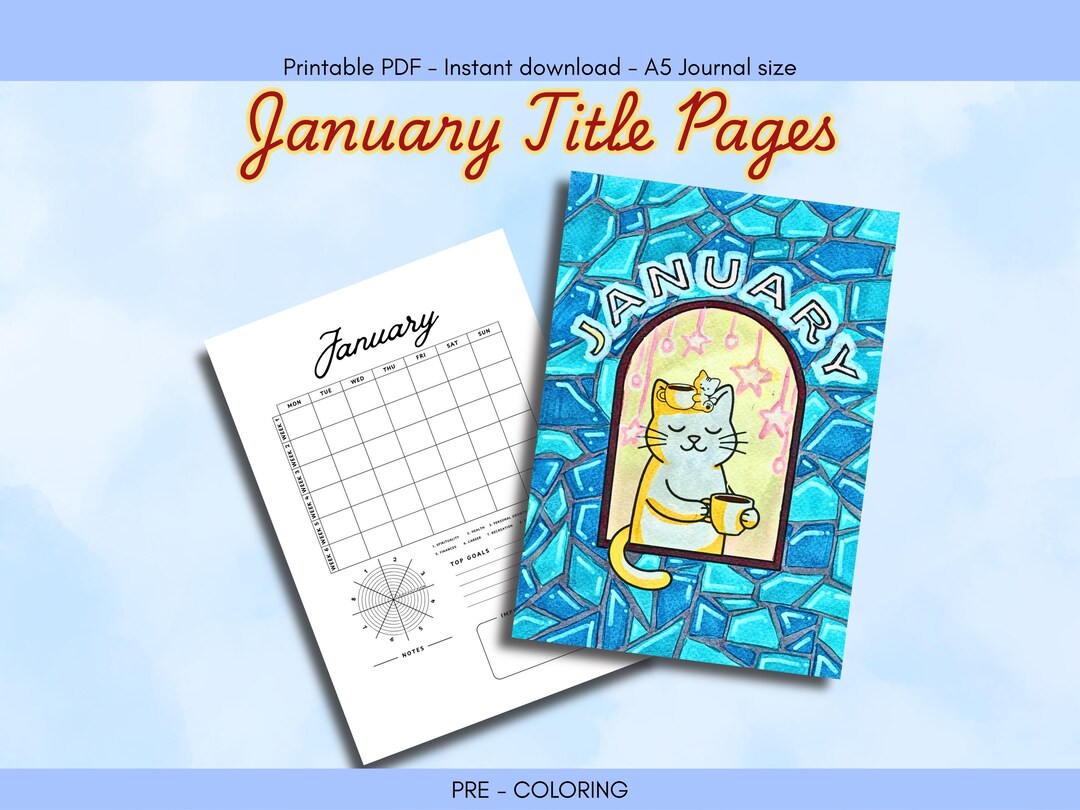2026 January Title Page | PRE-COLORED January Cover | Pre- Colored ...