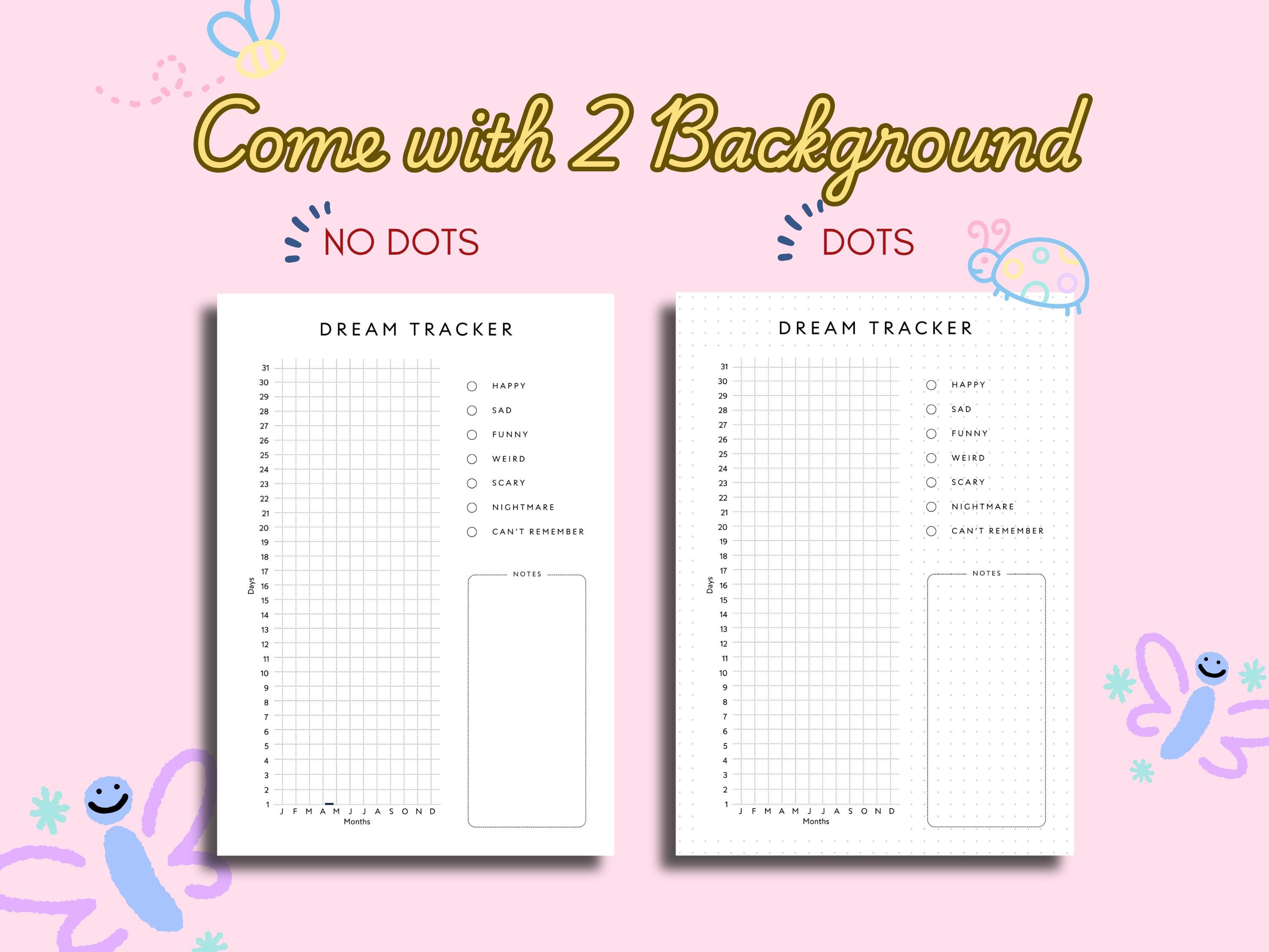 Unique Dream Tracker | Printable PDF | Yearly Coloring Journal ...