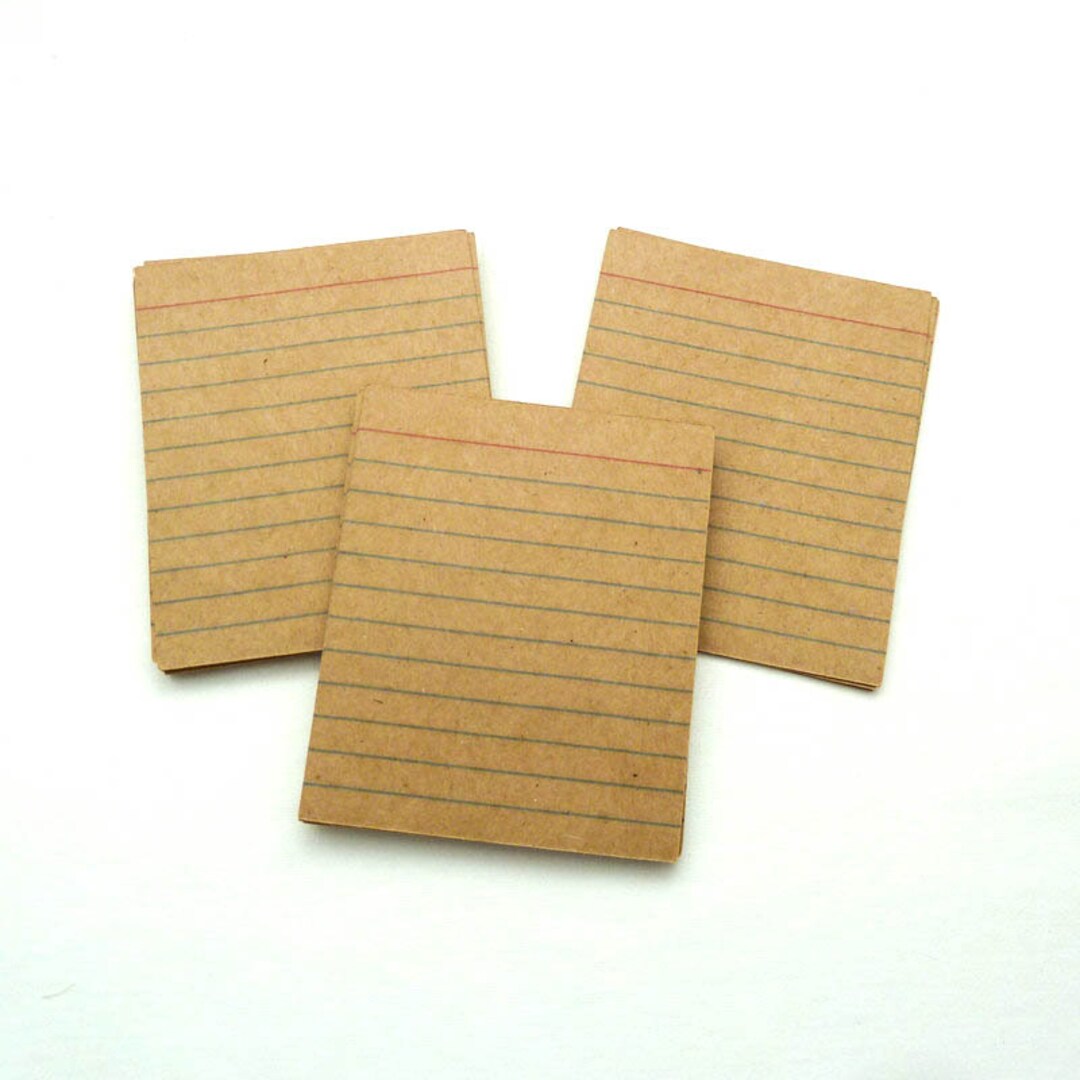 Mini Kraft Index Cards - Index Cards - Set of 24 - Journaling Card ...