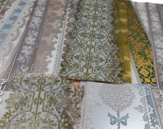 40 Sticky Borders - Clear Adhesive Borders - Metallic Embellishments ...