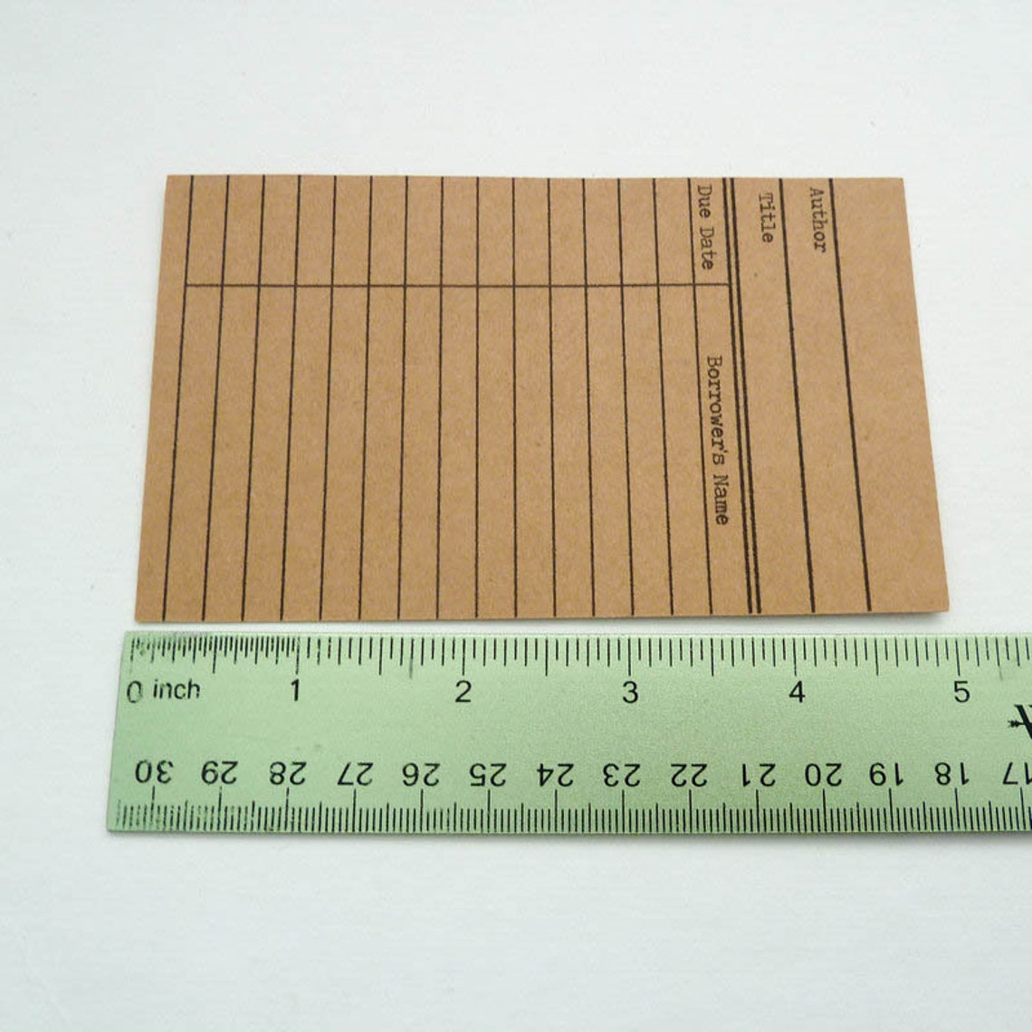 Kraft Library Card Embellishments - 12 Library Cards - Due Date Cards ...