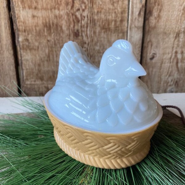 Milk Glass Chicken - Etsy