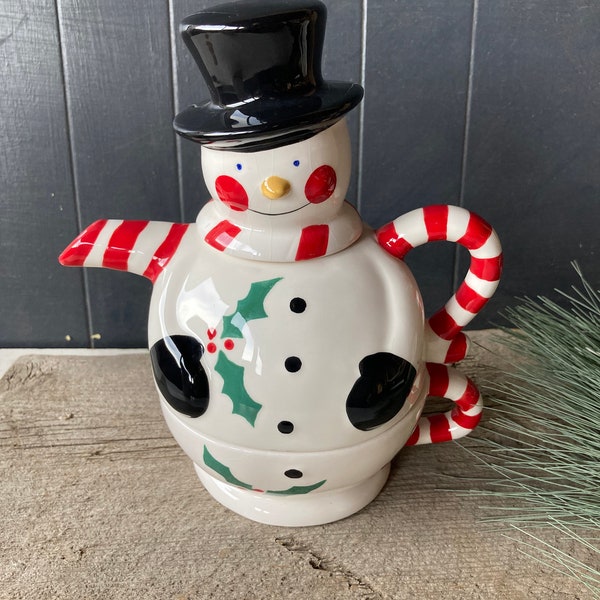 Snowman Teapot - Etsy