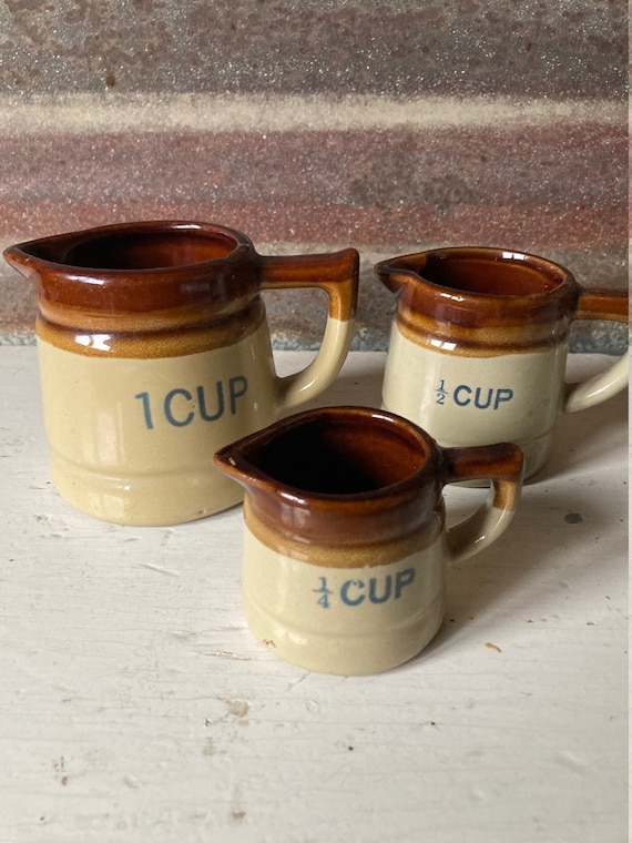 Ceramic Measuring Pitchers-set of Three - Etsy