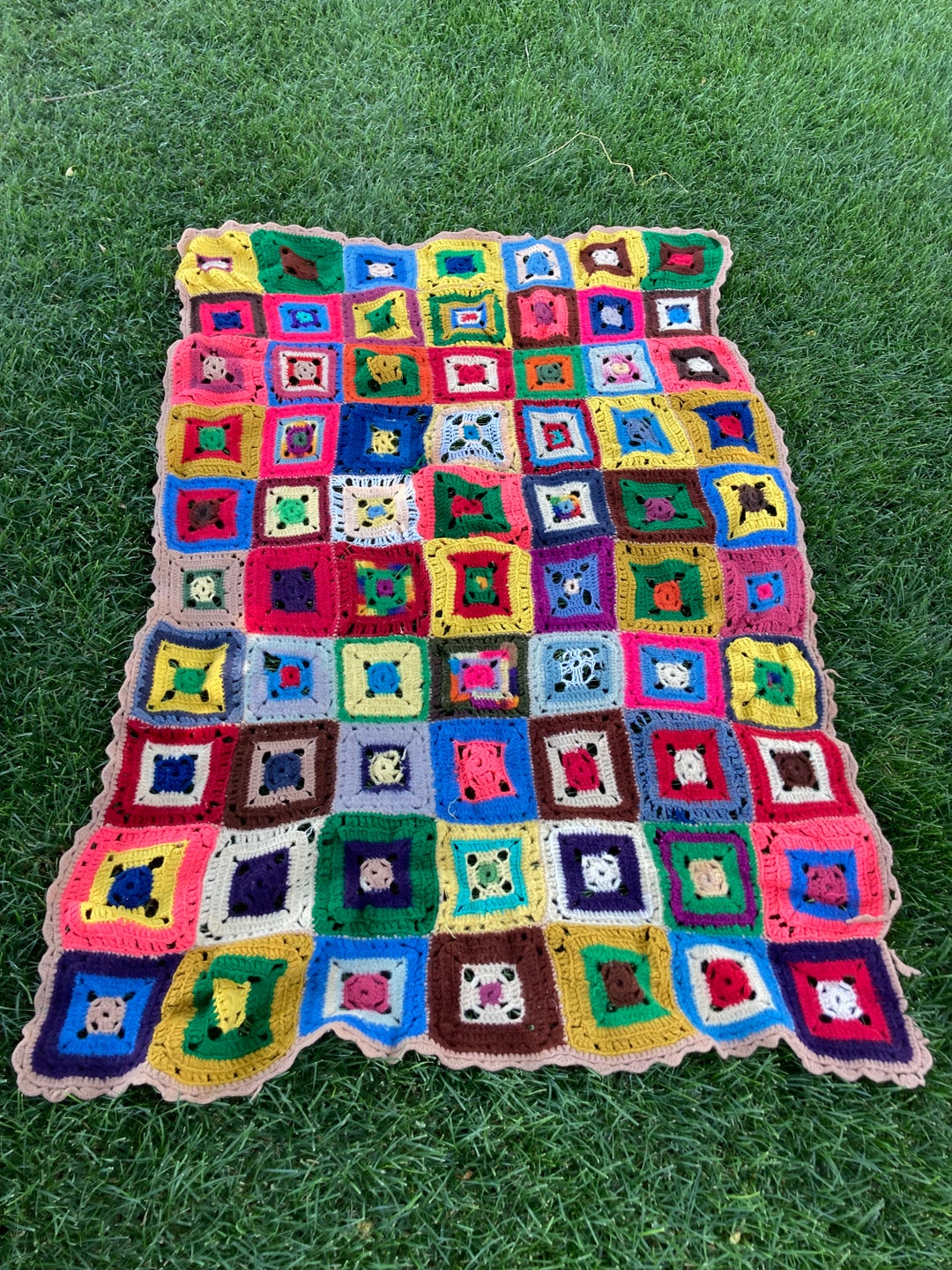 Patchwork Crochet Blanket - Etsy