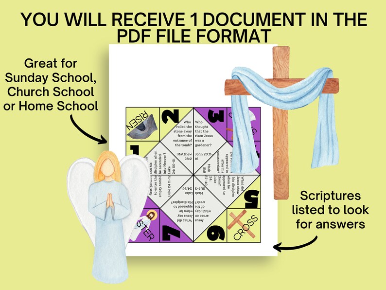 Easter Sunday Finger Puzzle, Printable Kids Bible Sunday School ...