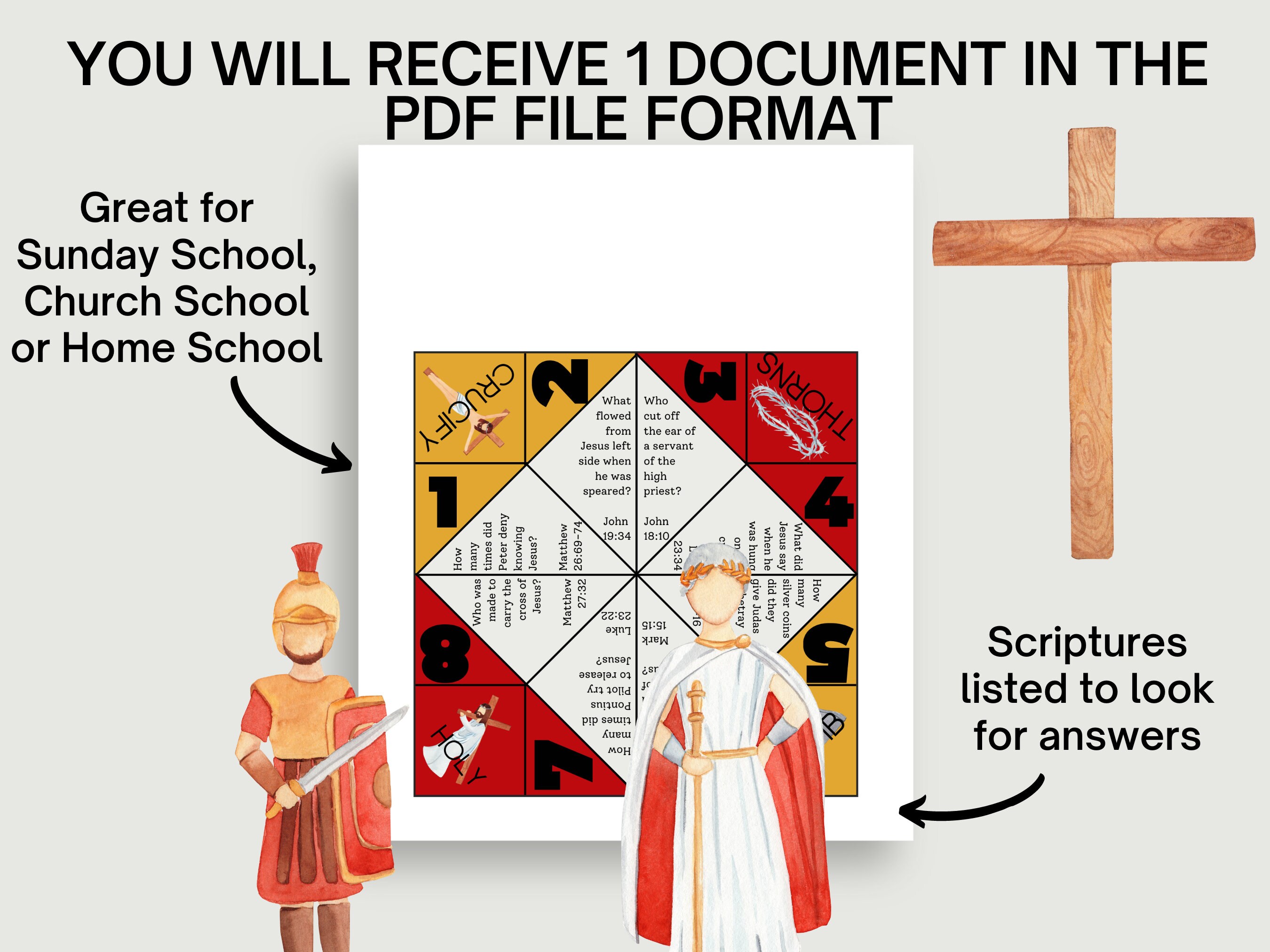 Good Friday Finger Puzzle, Printable Kids Bible Sunday School Scripture ...