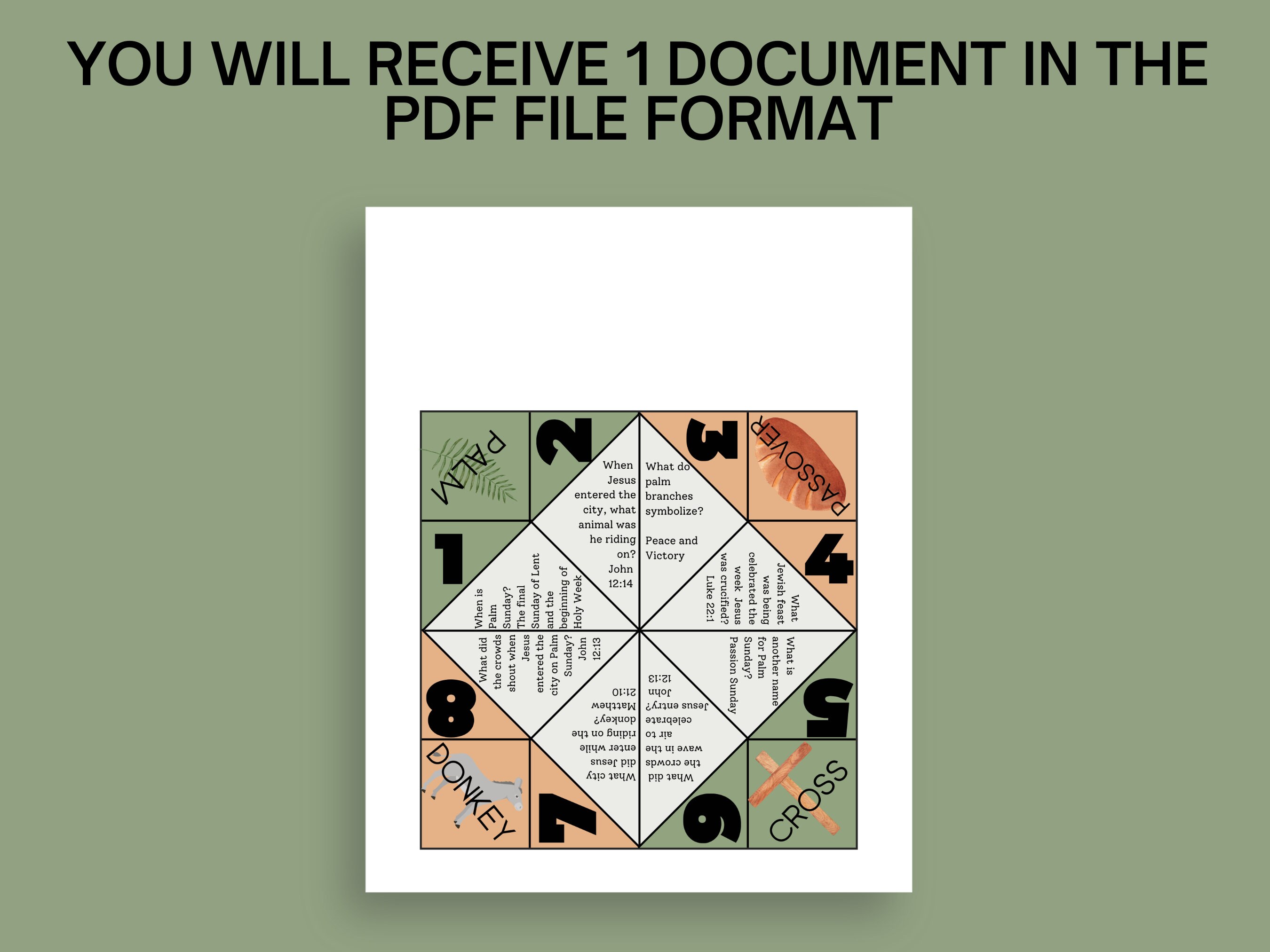 Palm Sunday Finger Puzzle, Printable Kids Bible Sunday School Scripture ...