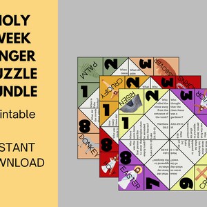 Holy Week Finger Puzzle Bundle Printable Kids Bible Sunday School ...