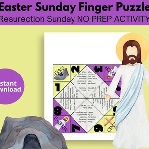Easter Sunday Finger Puzzle, Printable Kids Bible Sunday School ...