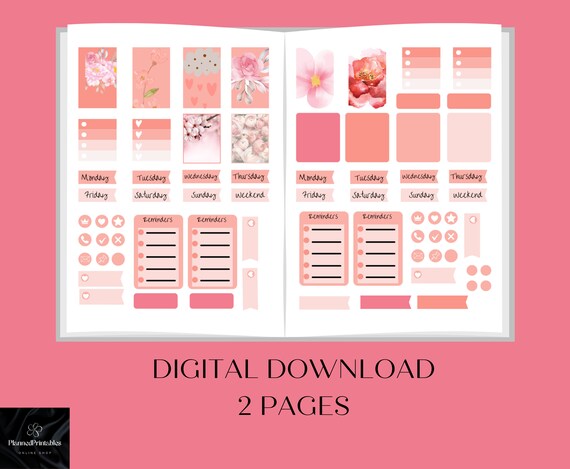 Printables Digital Download Printable Stickers Pink | Etsy