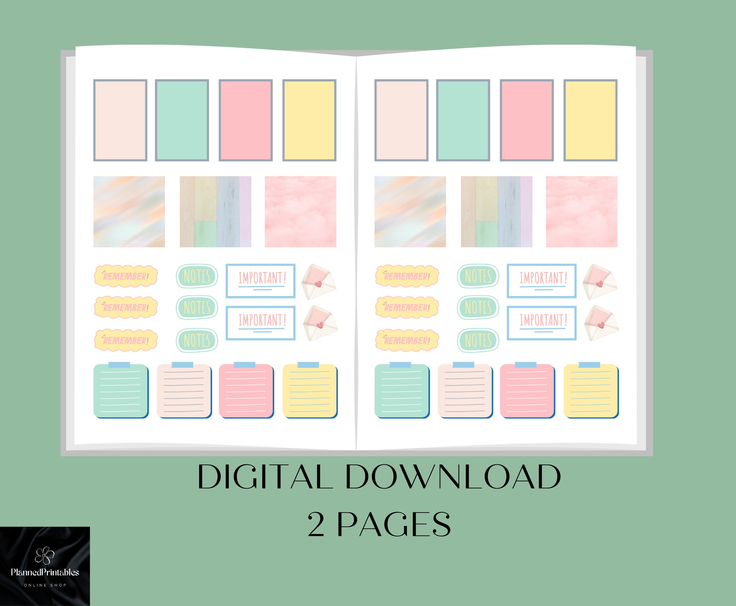 Planner Stickers, Digital Stickers, Pastel Stickers, Printable Stickers ...