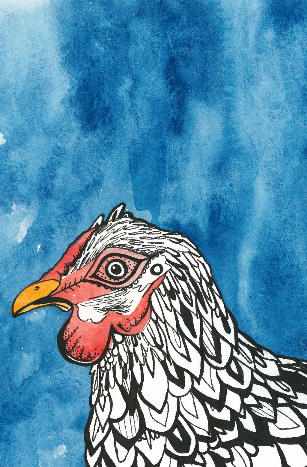 Dotte the Hen Print - Etsy