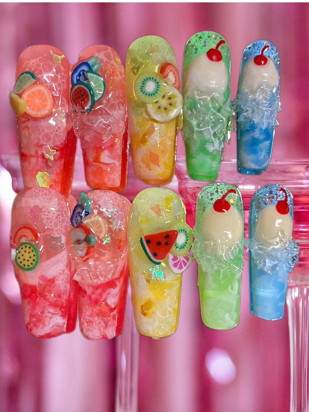 3D Cream Soda Nails Novelty Crystal Ice - Etsy