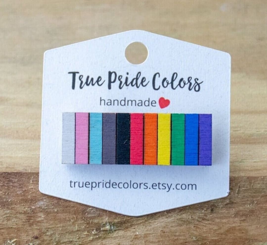 Progress Pride Flag Bar Pin, Minimalist Pride Accessory, Progress Pride ...