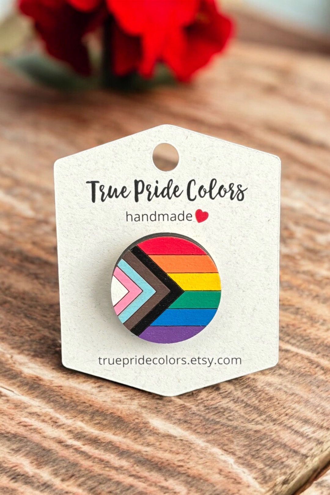 Progress Pride Round Flag Pin, Minimalist Pride Accessory, Pride Flag ...