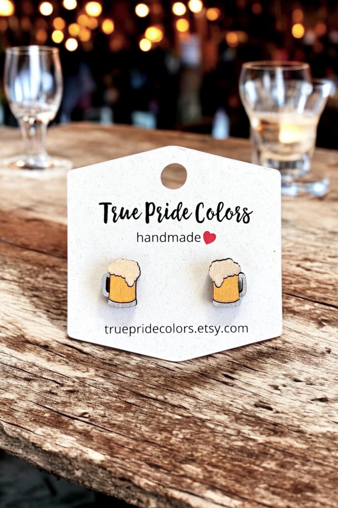 Beer Mug Wood Stud Earrings, Beer Lovers Gift, Alcohol Gifts, Gifts for ...