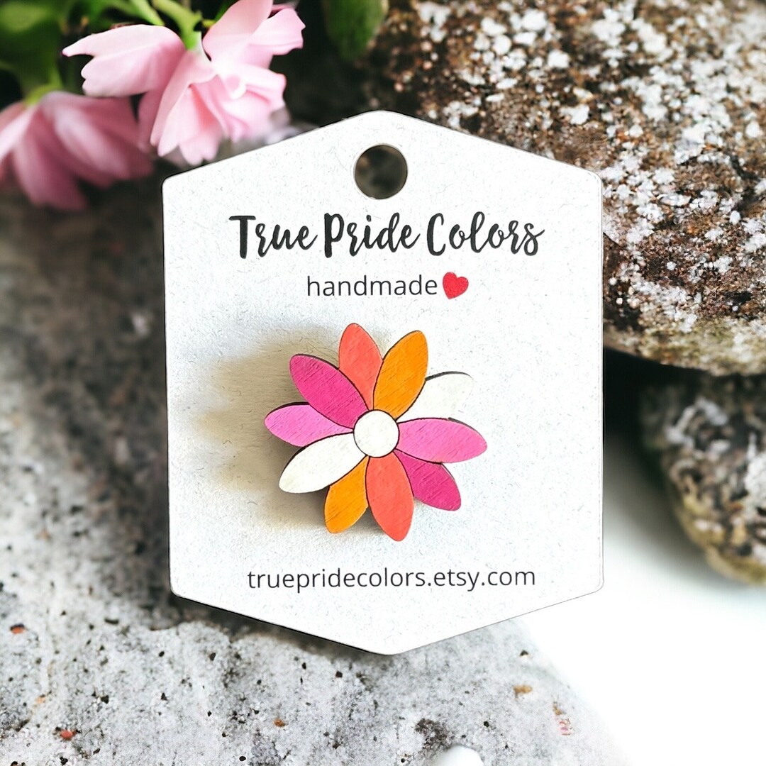 Lesbian Pride Flower Pin Lesbian Flag Pin Pride Backpack Accessories