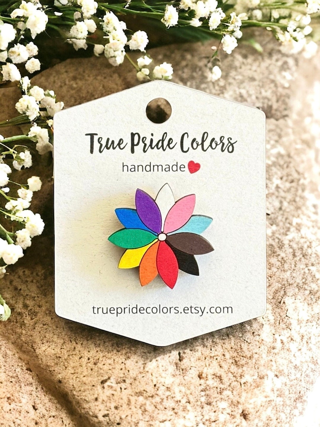 Progress Pride Flower Pin, Minimalist Pride Accessory, Pride Flag Pins ...