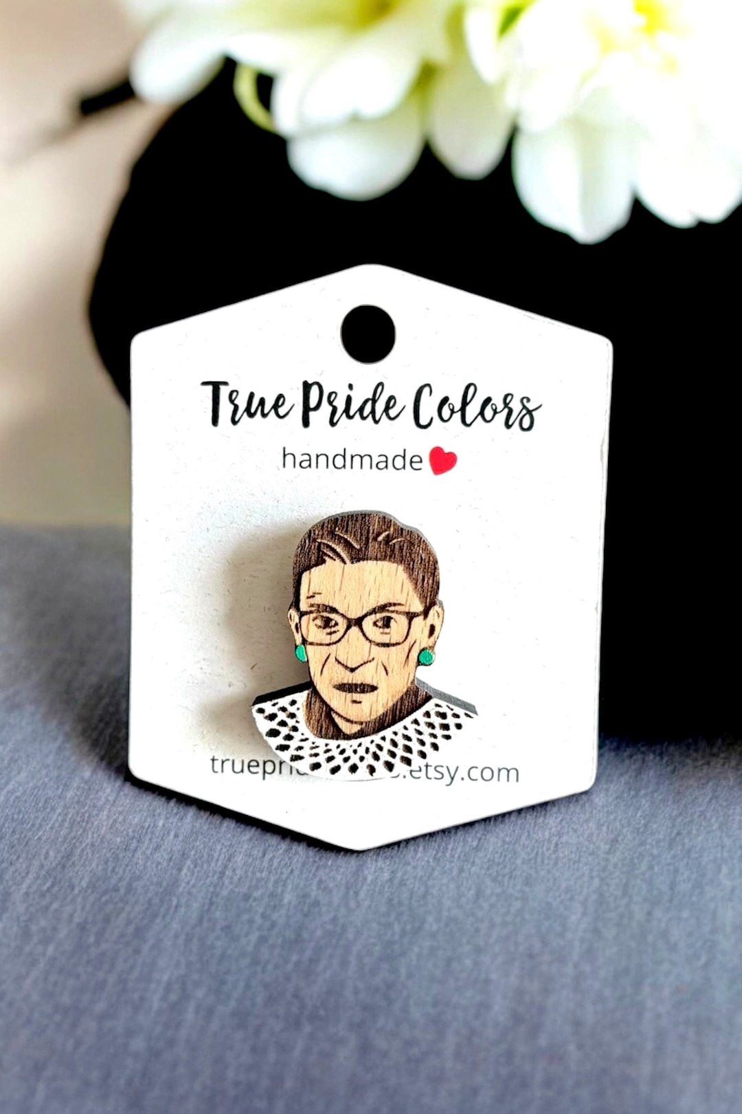 RBG Pin, Ruth Bader Ginsburg, Ruth Sent Me, Dissent Pins, Handmade Wood ...