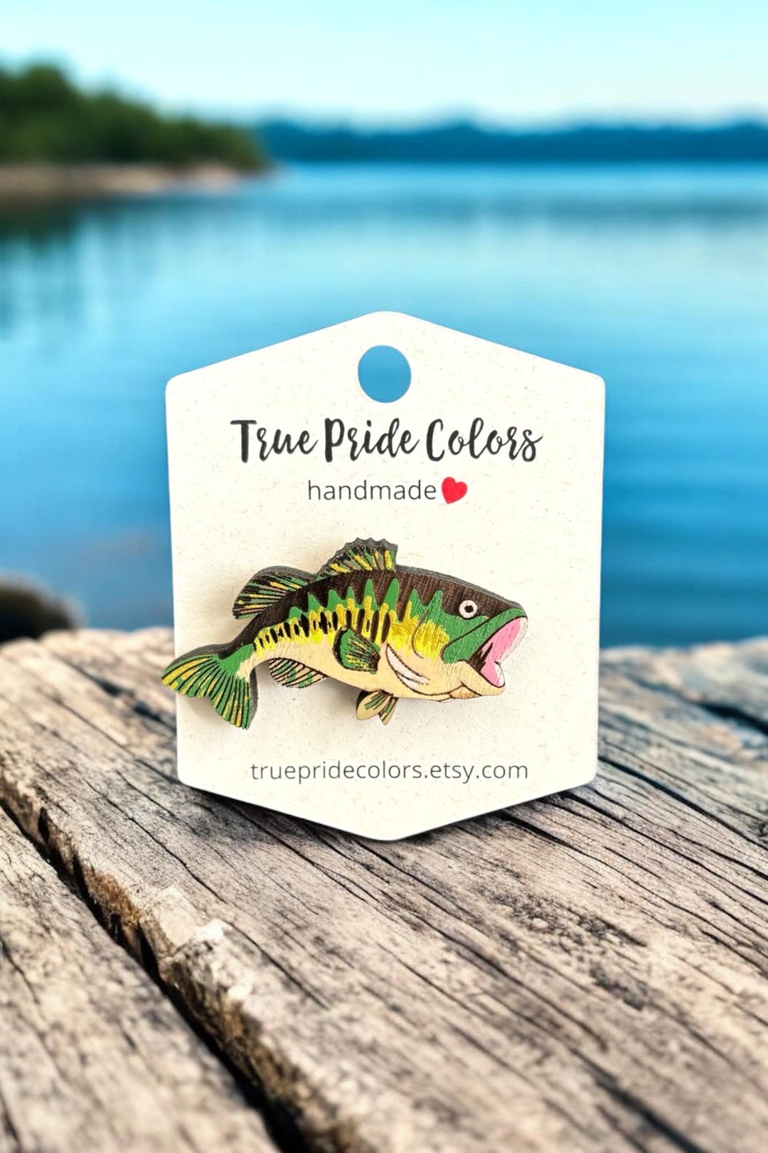 Bass Fish Wood Pin, Large Mouth Bass, Handmade Wooden Pins, Hand ...