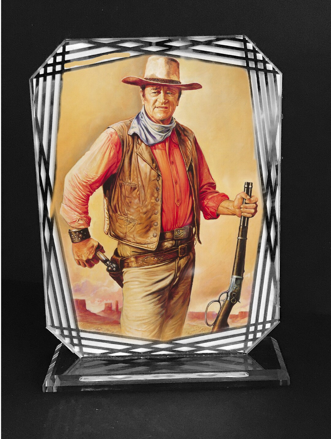 John Wayne , True Grit, Jade Glass Plaque by Cellini Plaques - Etsy