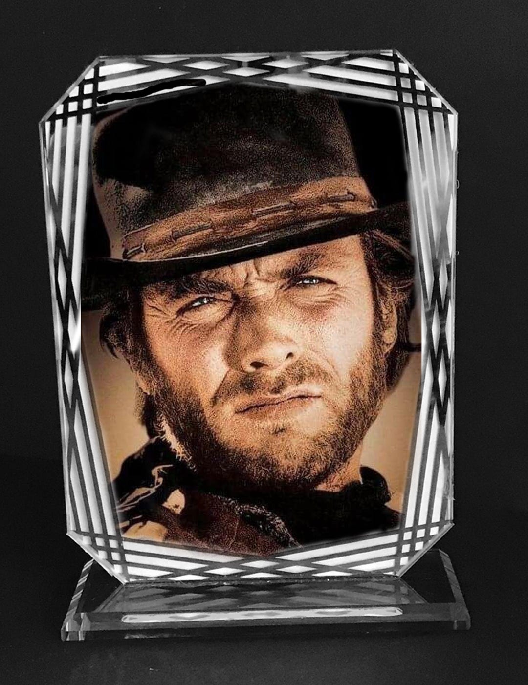 Clint Eastwood, Dirty Harry, Good Bad & Ugly, Jade Glass Plaque by ...