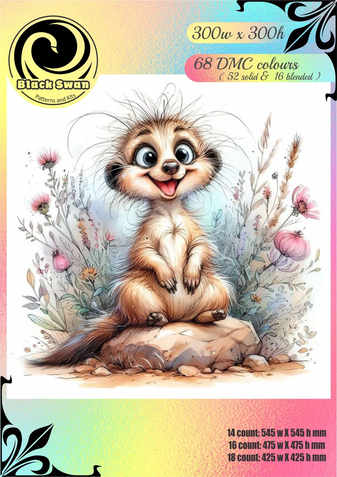 Funny Meerkat Just Gorgeous Wild Animal - Chart Counted Cross Stitch ...