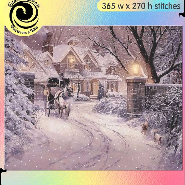 Cross Stitch Winter Scene Pattern - Etsy