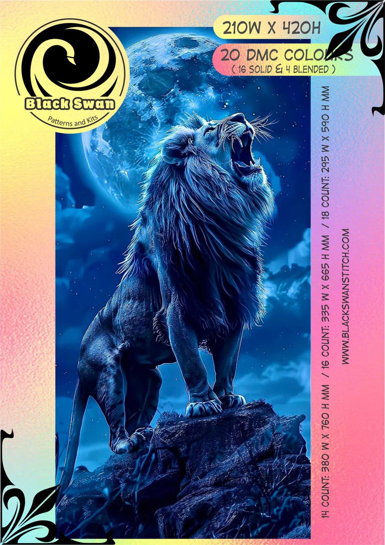 Lion of Judah Wild Cats - Chart Counted Cross Stitch Pattern Craft PDF ...
