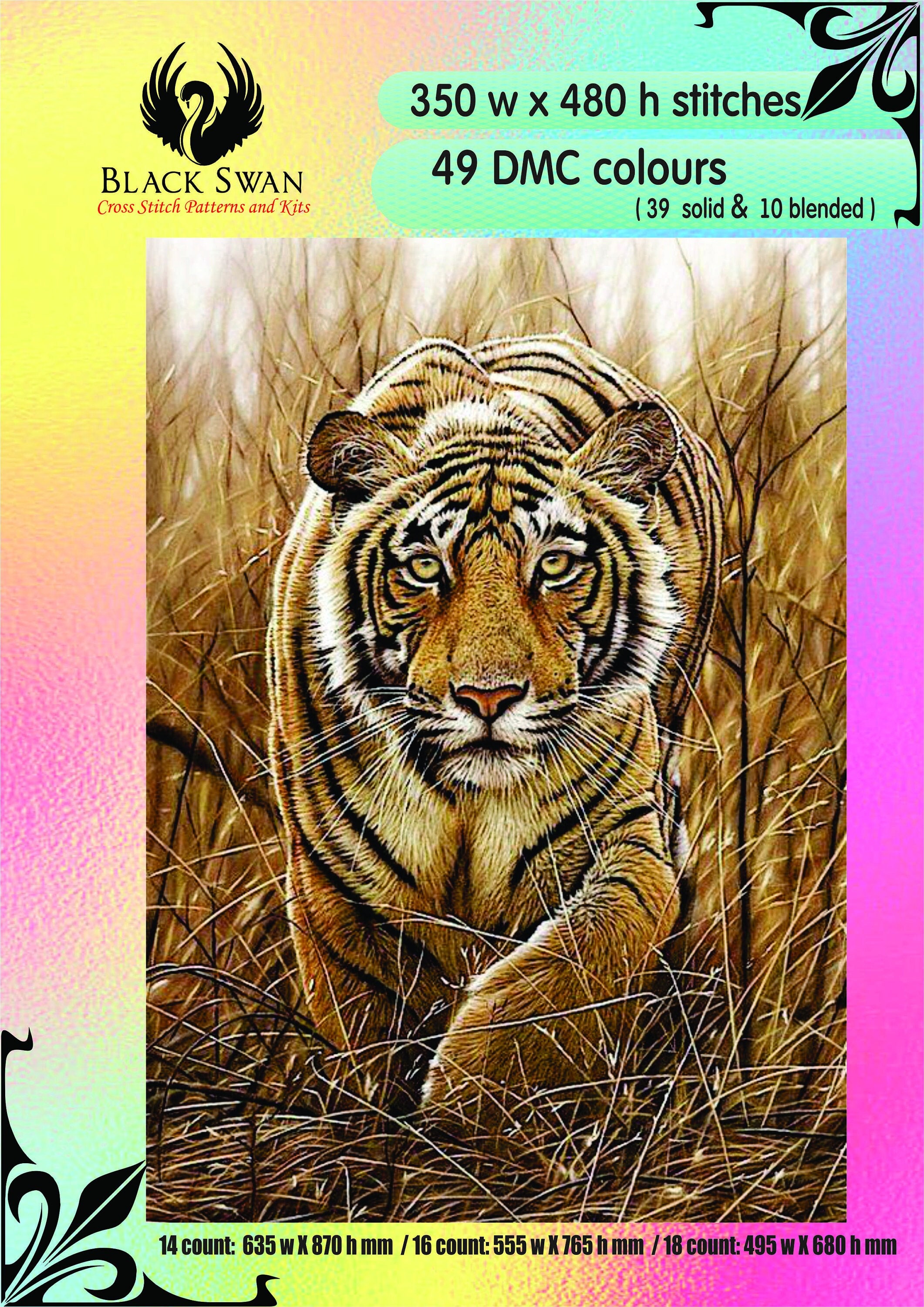 GAZE Just Gorgeous Wild Cat Tiger - Chart Counted Cross Stitch Pattern ...