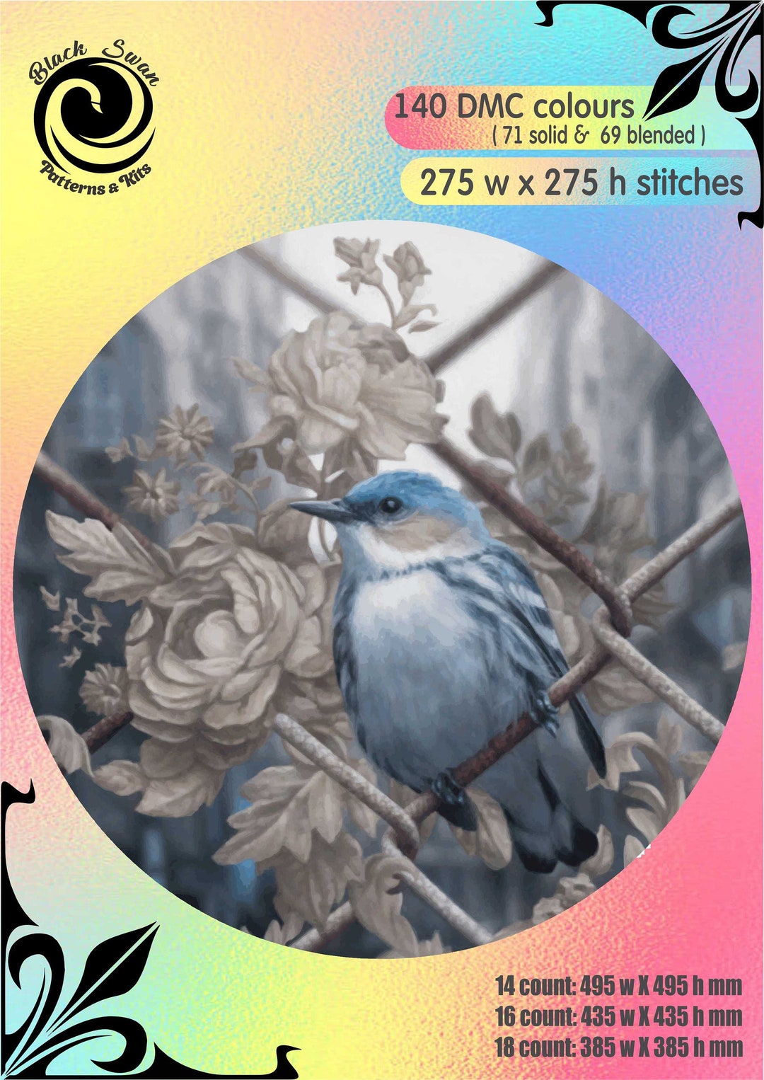 Bluebird & Rose Paradaise Parrots in Orchids Flowers Chickens - Etsy