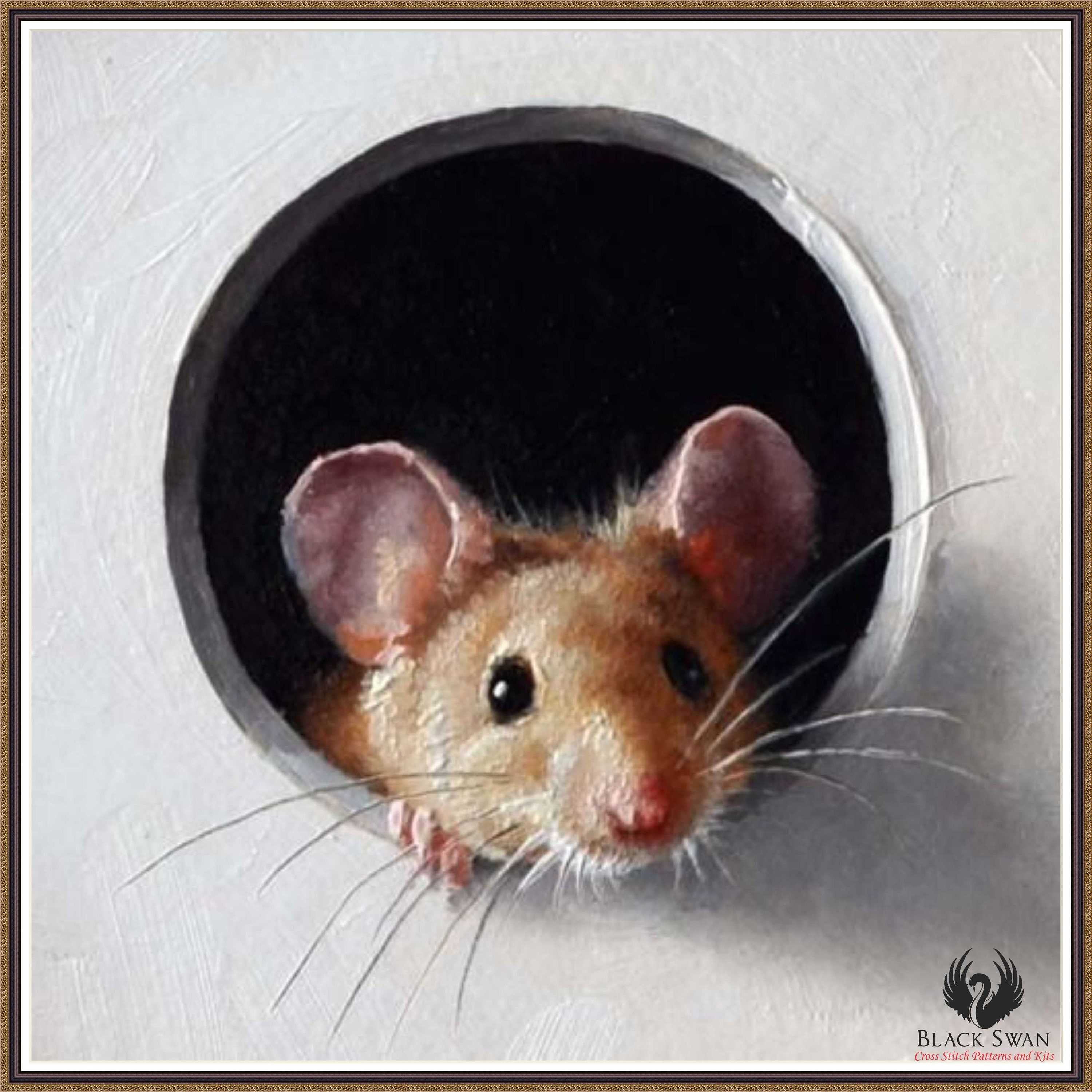 Peeping Mouse - Chart Counted Cross Stitch Pattern Chart Craft PDF - Etsy