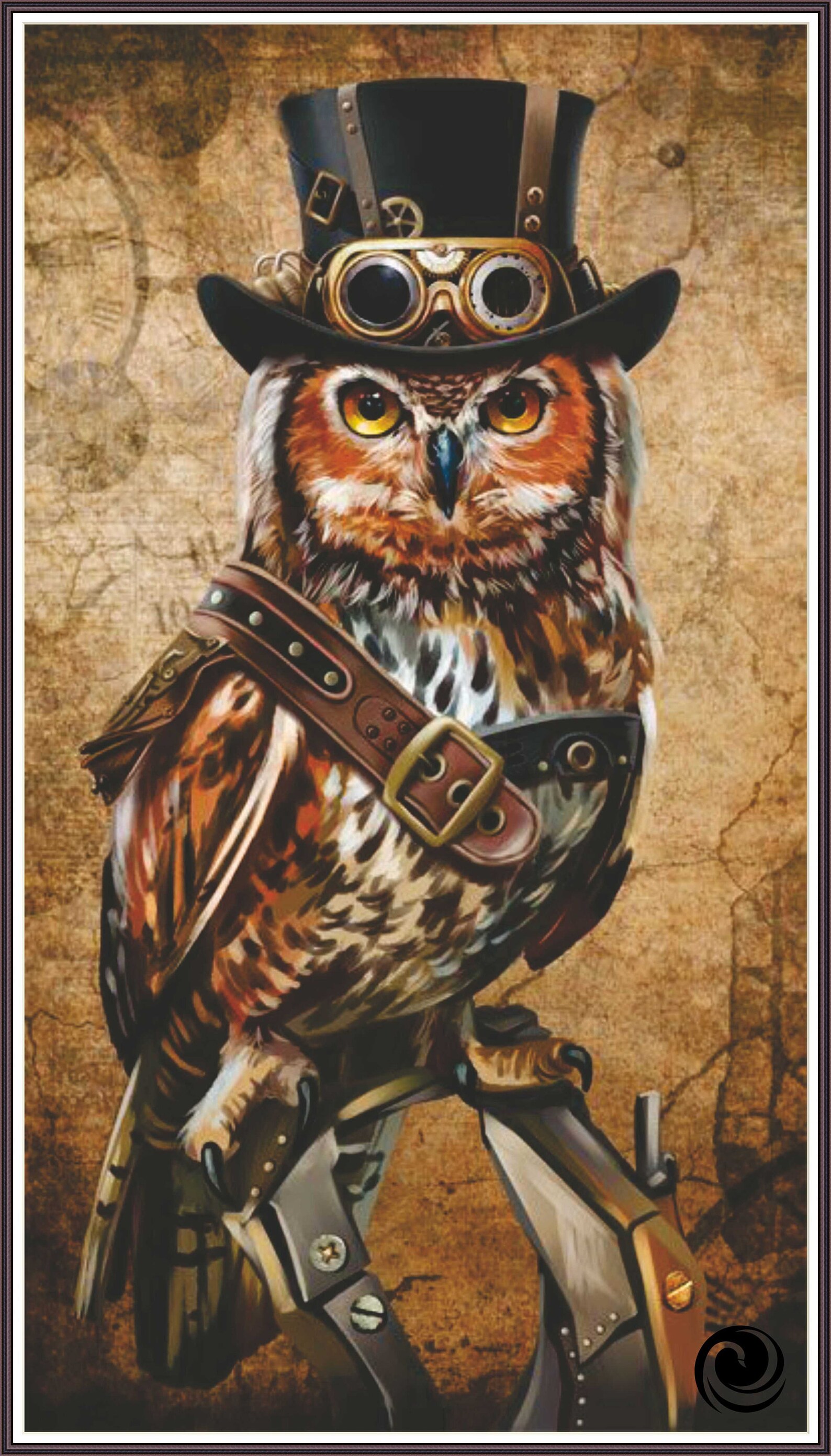 Steampunk Owl Fantasy Farmyard Friends Chickens in the Rose Garden ...