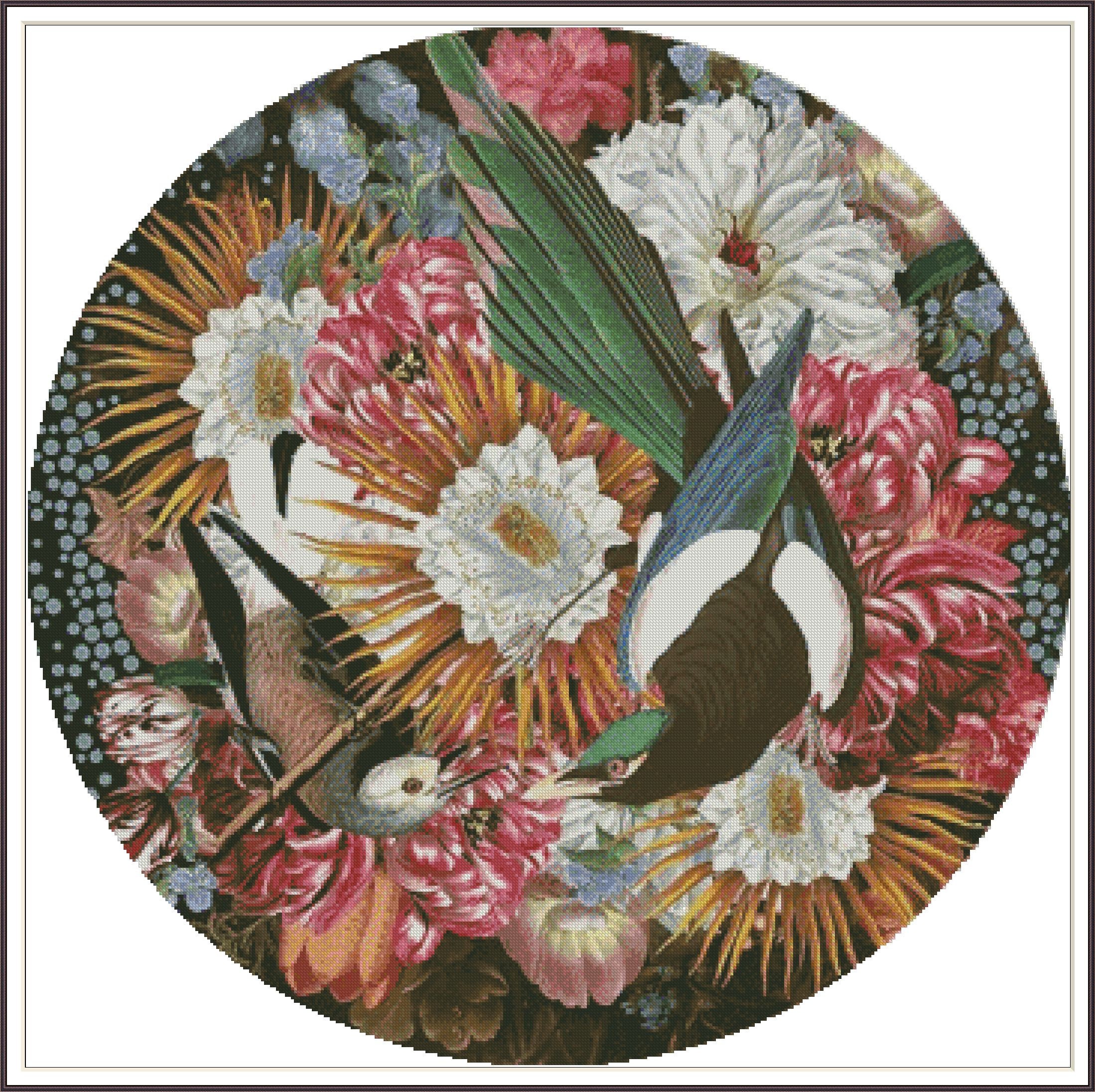 Magpie Farmyard Friends Chickens in the Rose Garden Chart - Etsy