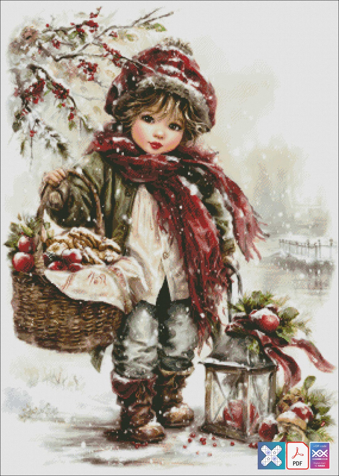 Winter's Storytime DIGITAL DOWNLOAD Chart Counted Cross Stitch Pattern ...