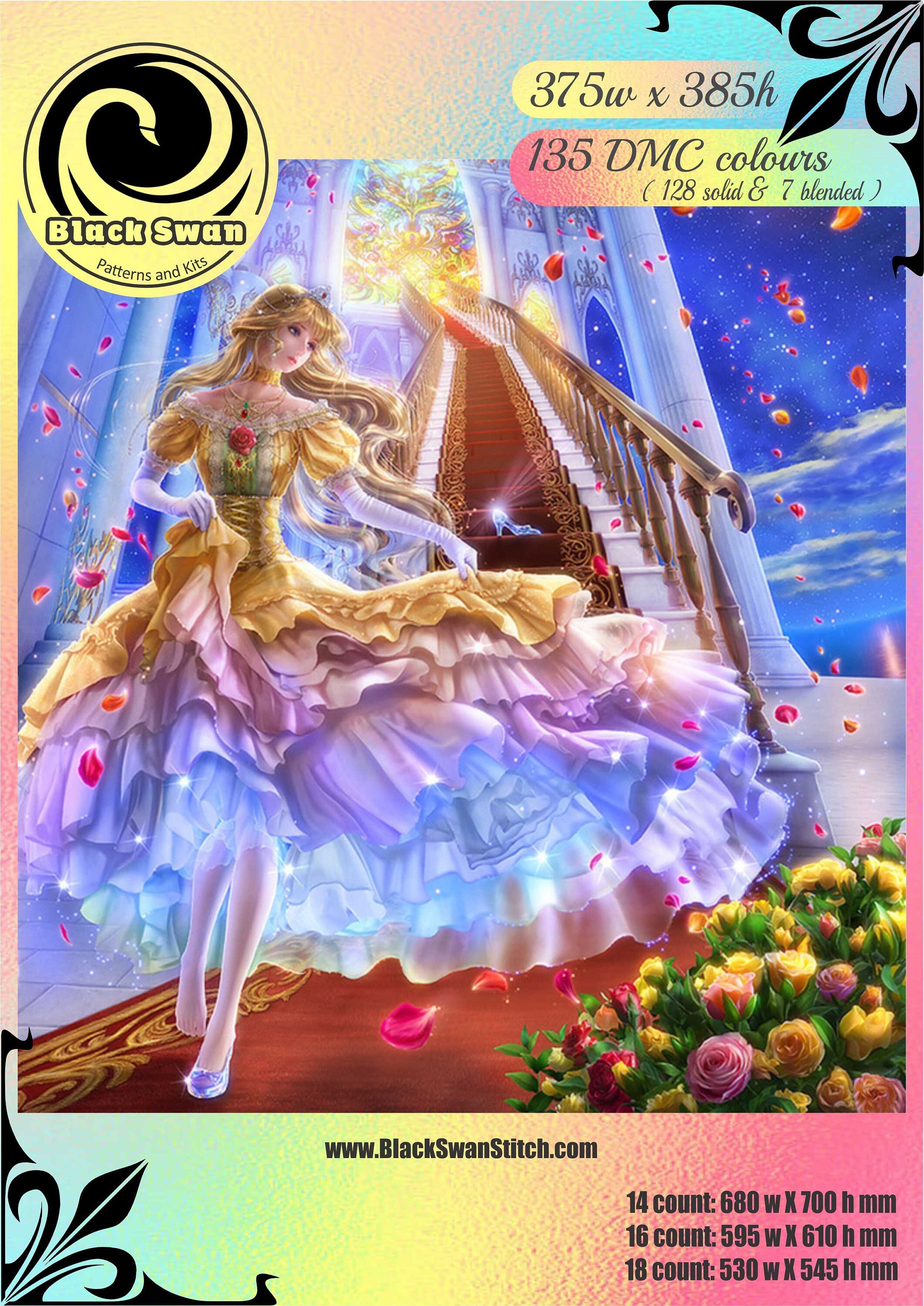 Cinderella Under the Stars - Chart Counted Cross Stitch Pattern Craft ...