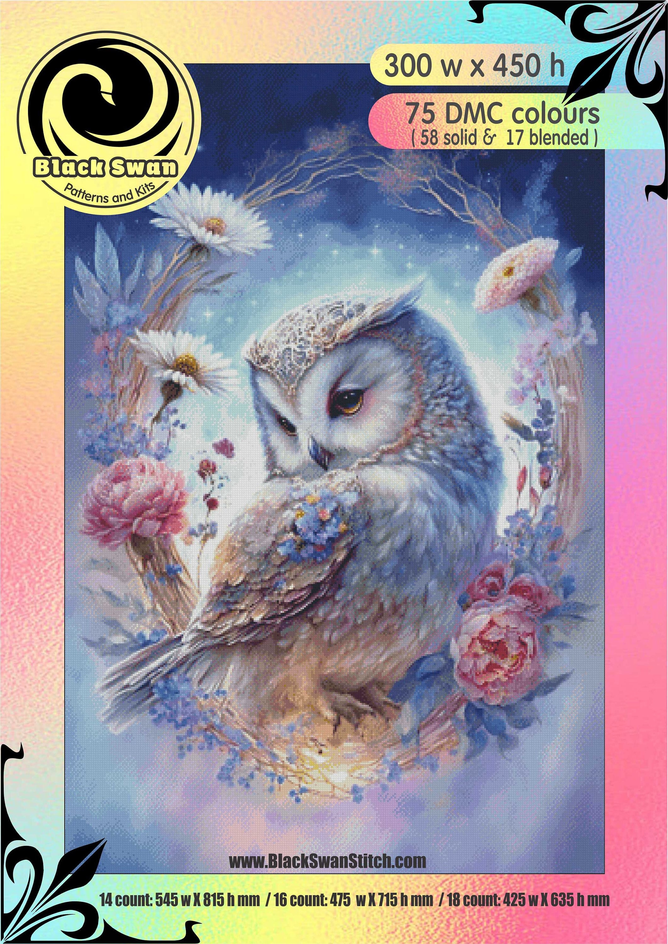 Astral Owl Barred Owl Perched Family Tree Colourful Owl- Chart Counted ...