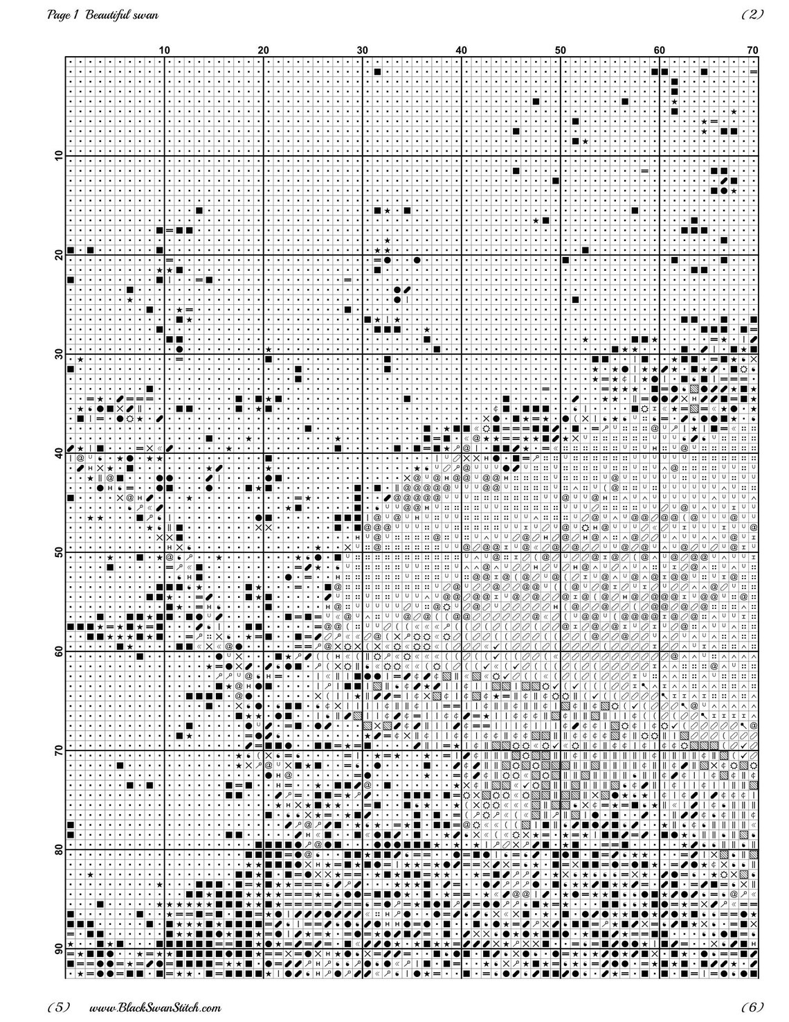 Beautiful Swan - Chart Counted Cross Stitch Pattern Craft PDF - Etsy