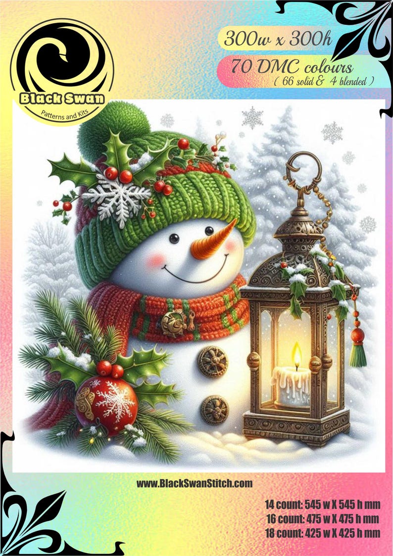 Christmas Snowman - Chart Counted Cross Stitch Pattern Craft PDF XSD - Etsy