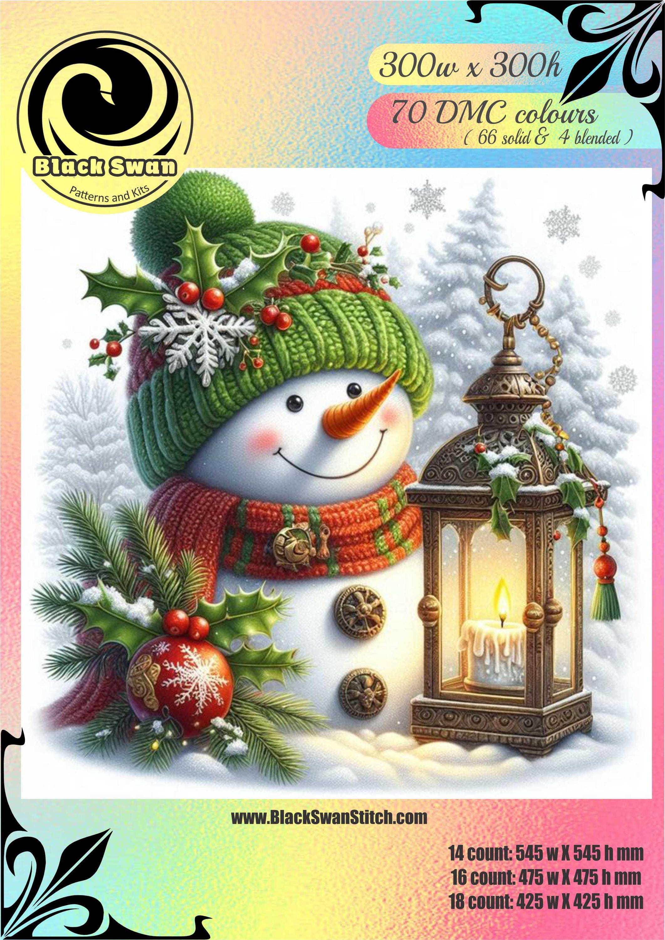 Christmas Snowman - Chart Counted Cross Stitch Pattern Craft PDF XSD - Etsy