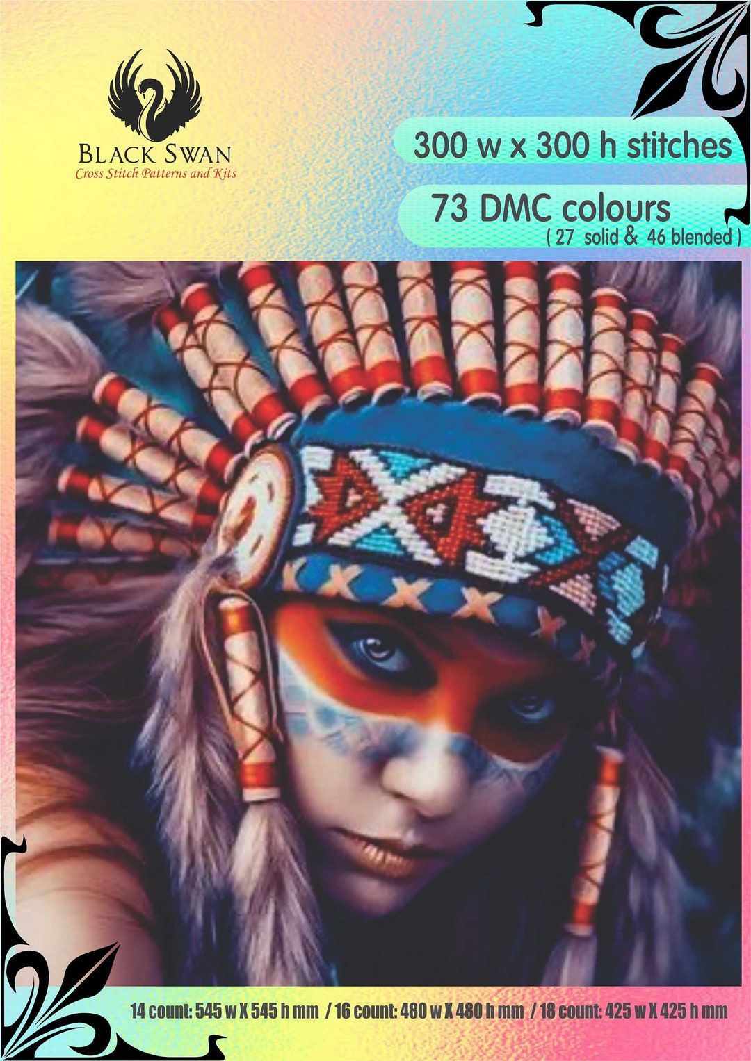 Native American - Chart Counted Cross Stitch Pattern Craft PDF - Etsy