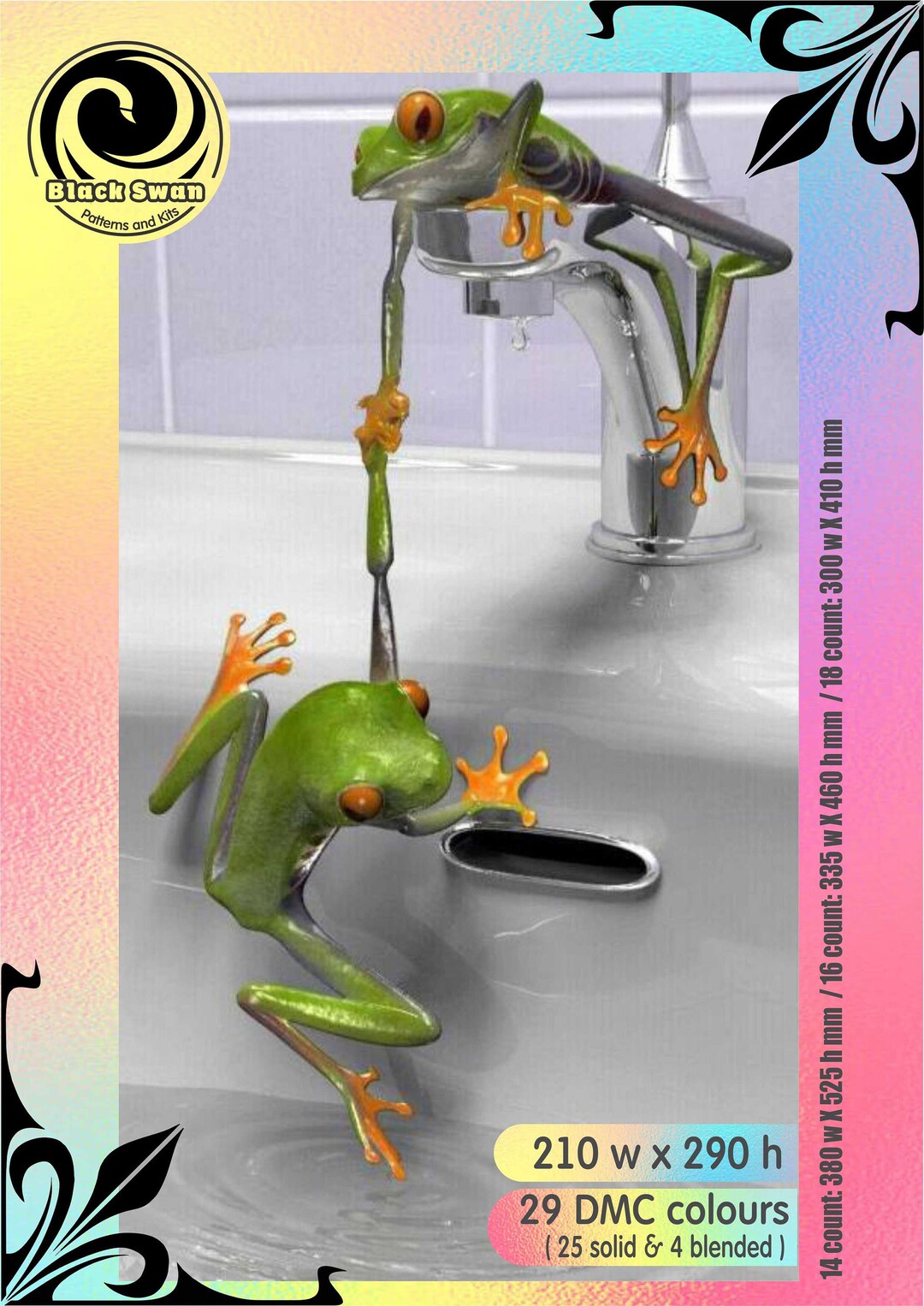 Frogs in a Tub Chart Counted Cross Stitch Pattern Craft PDF - Etsy