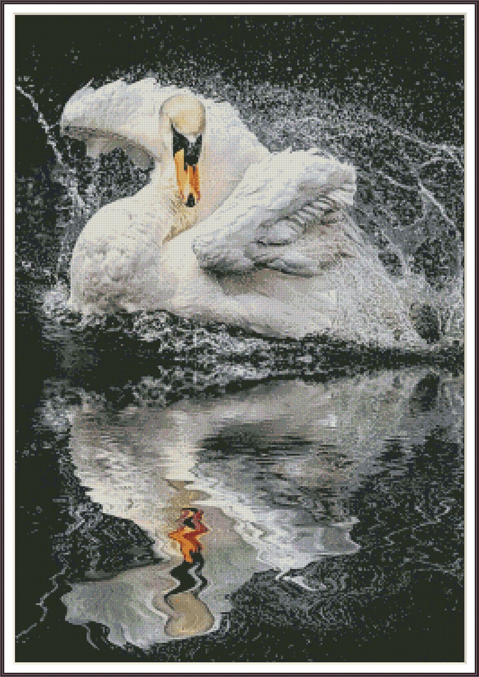 Beautiful Swan - Chart Counted Cross Stitch Pattern Craft PDF - Etsy