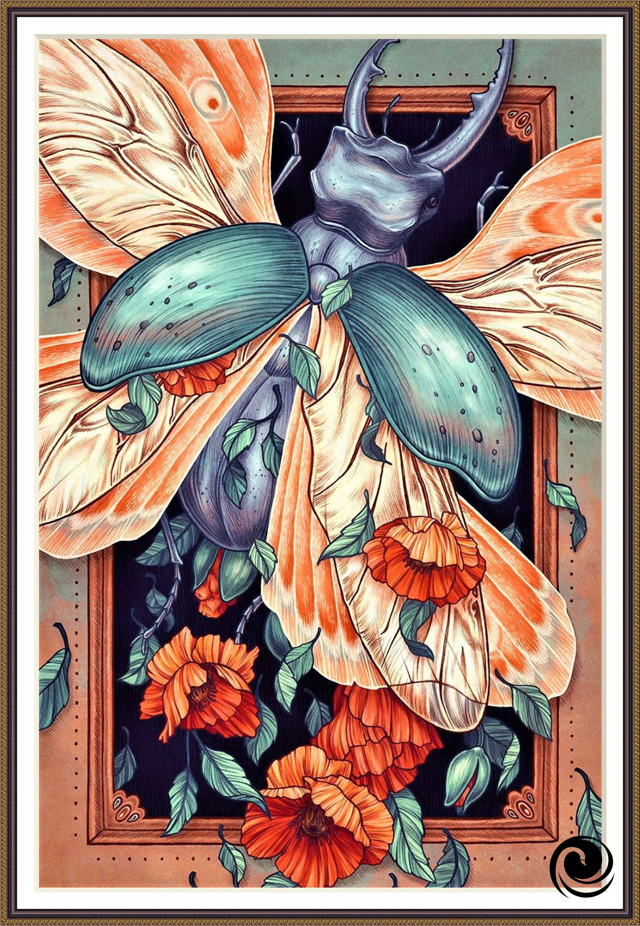 Scarab Beetle Princess Frog Mermaid - Chart Counted Cross Stitch ...