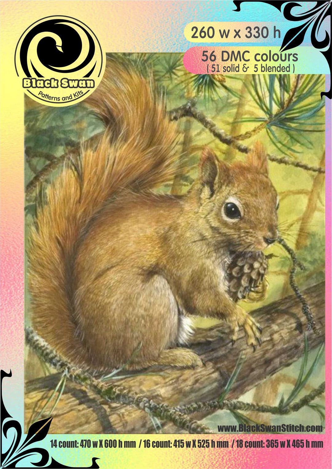 Playful Squirrel - Chart Counted Cross Stitch Pattern Chart Craft PDF ...